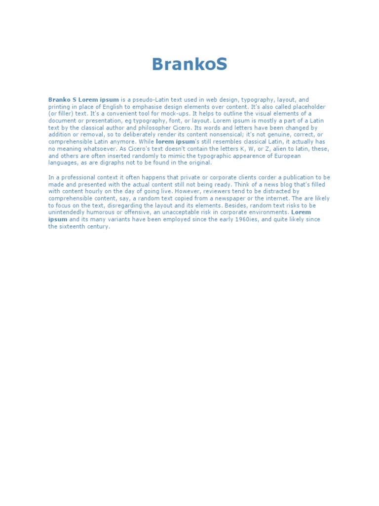 Brankos: Branko S Lorem Ipsum Is A Pseudo-Latin Text Used in Web Design ...