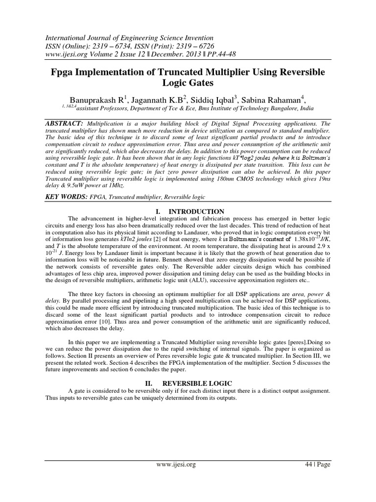 Trancated Multiplier Pepr | PDF | Field Programmable Gate Array | Logic Gate