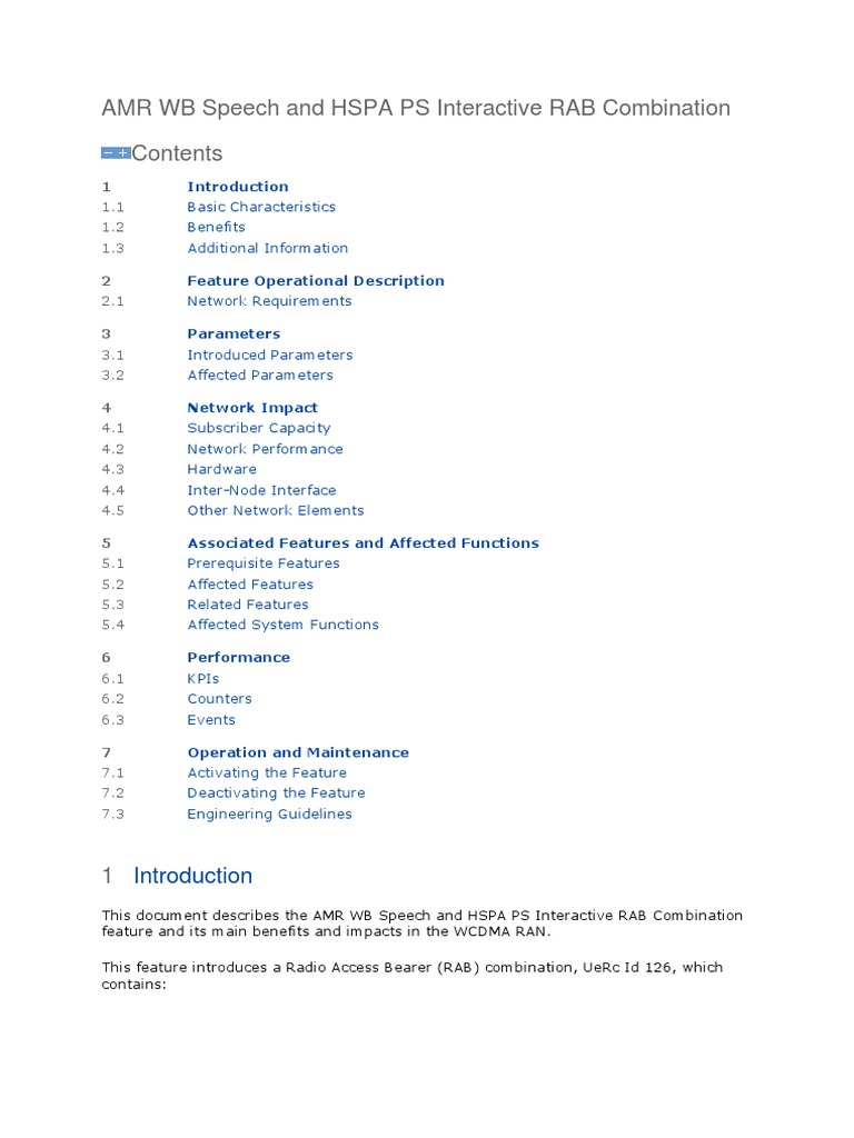 AMR WB Speech & HSPA RAB Overview | PDF | High Speed Packet Access ...