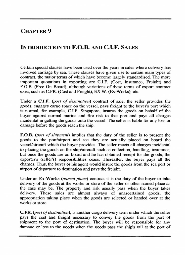FOB Contracts | PDF | Trade | Business Law
