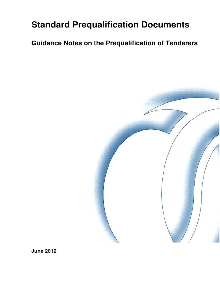 Prequalification Guidance for Tenderers | PDF | Procurement | Project ...