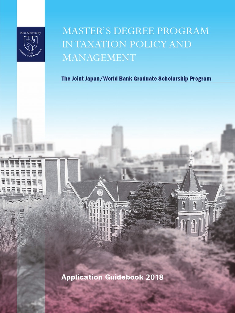 Master'S Degree Program in Taxation Policy and Management: The Joint ...