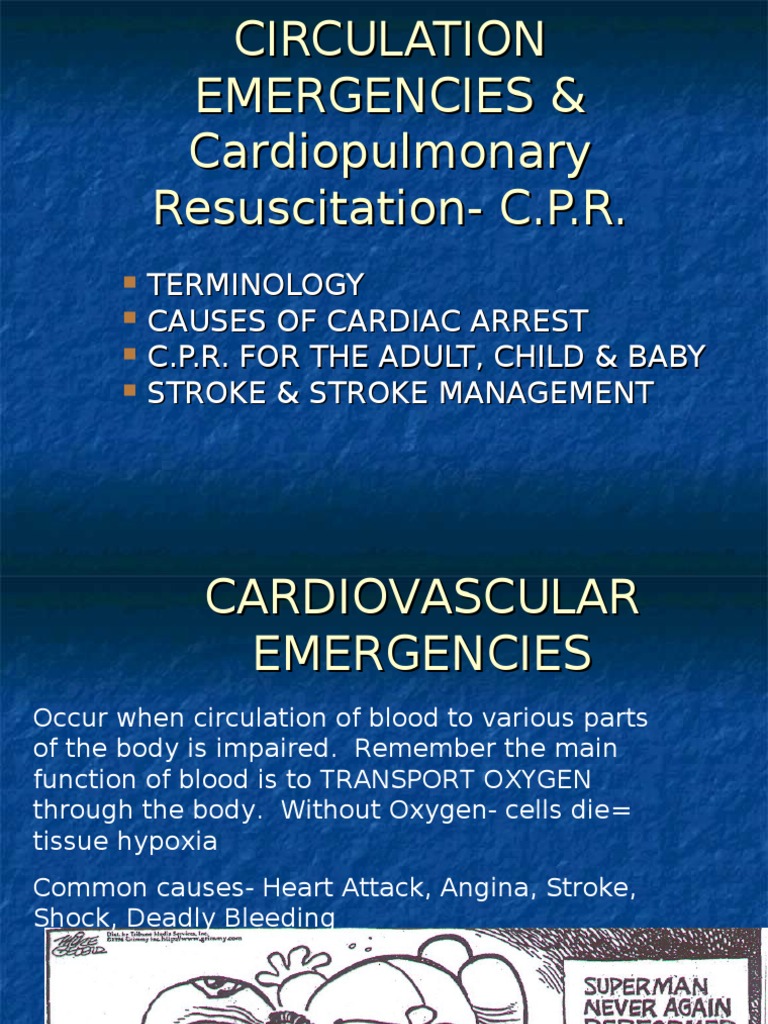 Terminology Causes of Cardiac Arrest C.P.R. For The Adult, Child & Baby ...