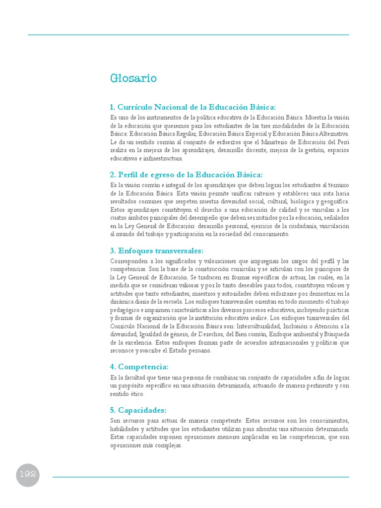 Glosario Cneb 2016 | PDF | Educación primaria | Plan de estudios