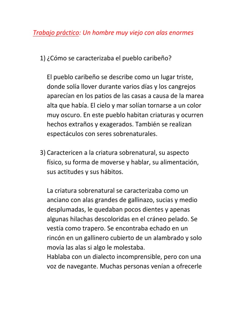 Un Señor Muy Viejo Con Unas Alas Enormes