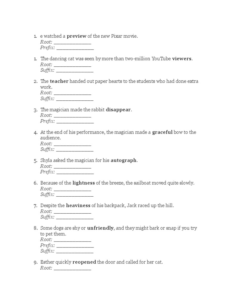 Affixes Quiz | PDF
