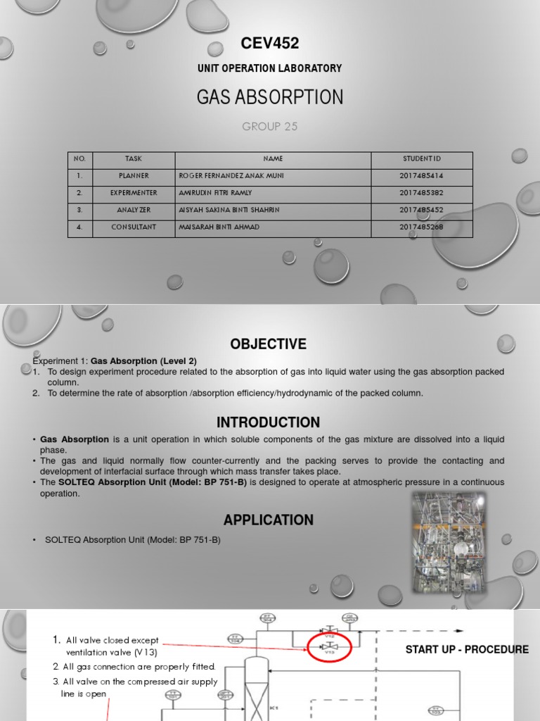 CEV452 Experiment 1 (Gas Absorption) | PDF | Phase (Matter) | Gases