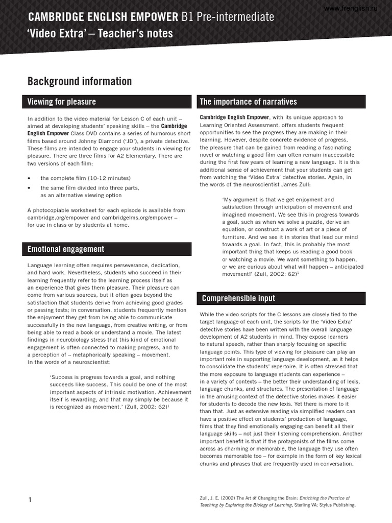 Empower B1 Pre Intermediate TN | PDF | Narrative | Learning