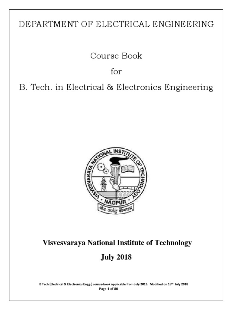 B.Tech Electrical Engineering Course Guide | PDF | Transformer ...