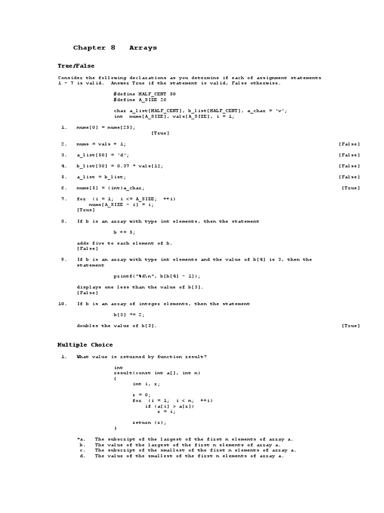 Arrays Pdf Array Data Structure Integer Computer Science