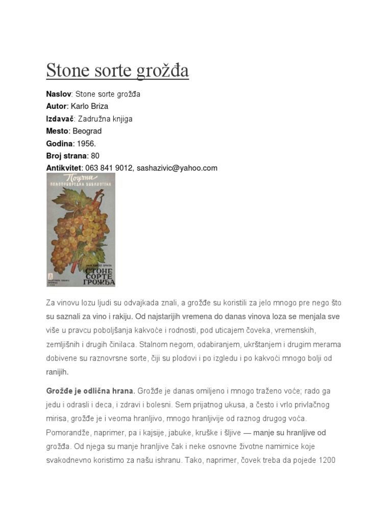 Stone Sorte Grožđa | PDF