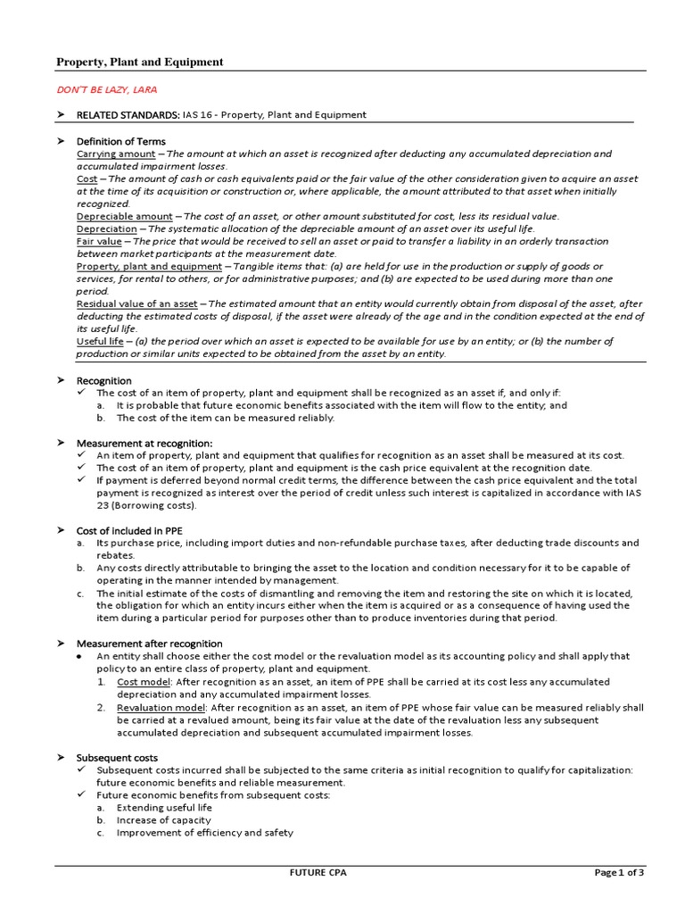 IAS 16 PPE Guide | PDF | Fixed Asset | Fair Value