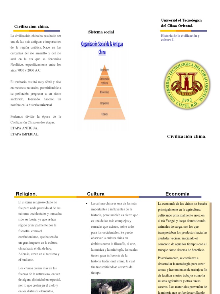Brochure La Civilizacion en China | PDF | Historia de china | China