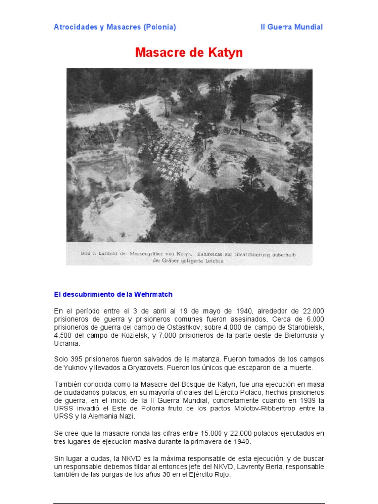 Masacre de Katyn | PDF | Estados soviéticos | Segunda Guerra Mundial