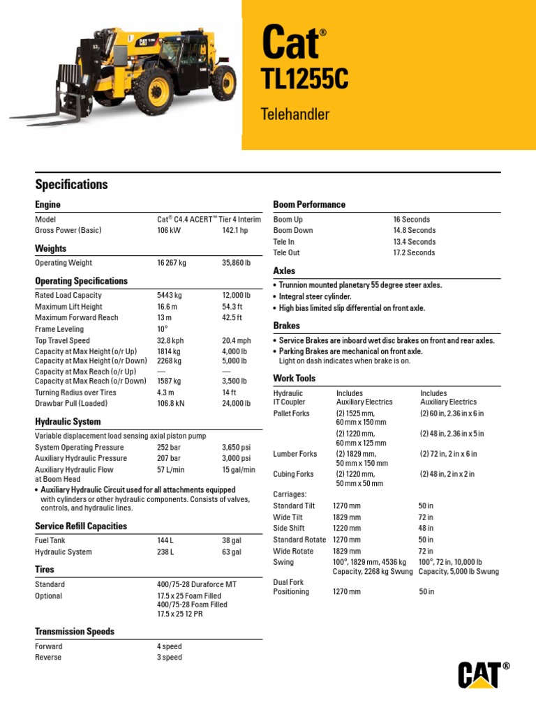 Telehandler: Specifications | Download Free PDF | Axle | Machines