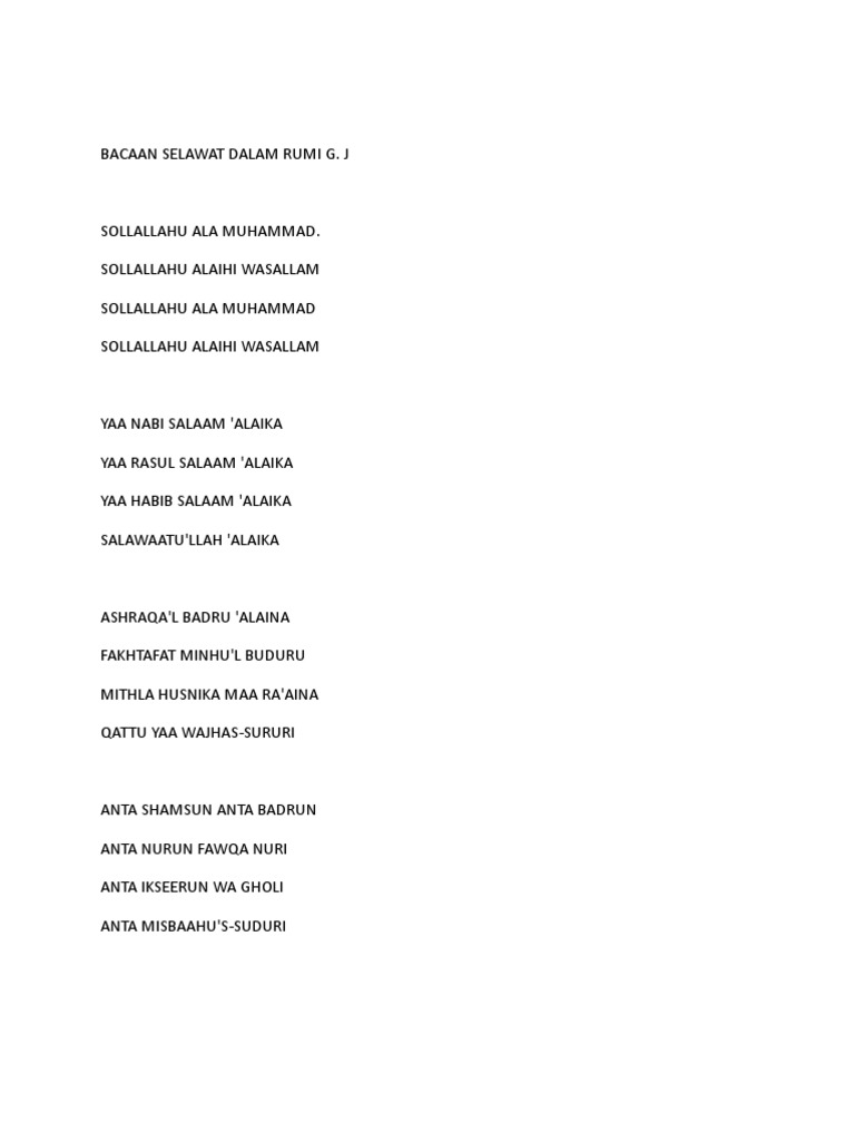 Bacaan Selawat | PDF