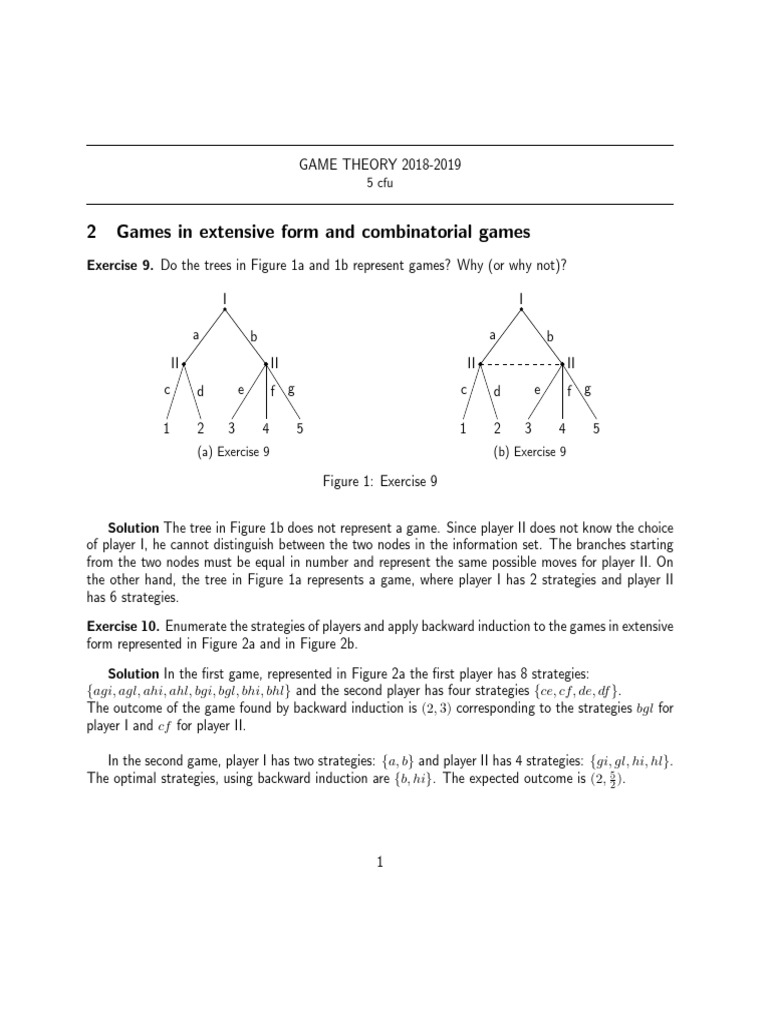 2 Games in Extensive Form and Combinatorial Games | PDF | Mathematical Economics | Economics Of ...