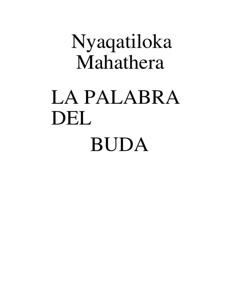 La Palabra de Buda | PDF | Gautama Buddha | Pali