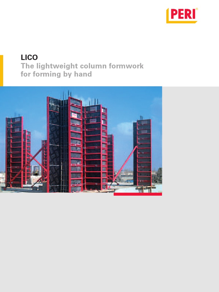 LICO Light Weight Column Formwork | PDF | Civil Engineering | Structural Engineering