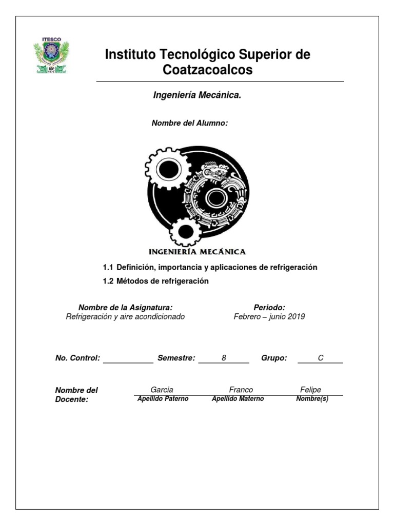 Instituto Tecnológico Superior de Coatzacoalcos: Ingeniería Mecánica ...