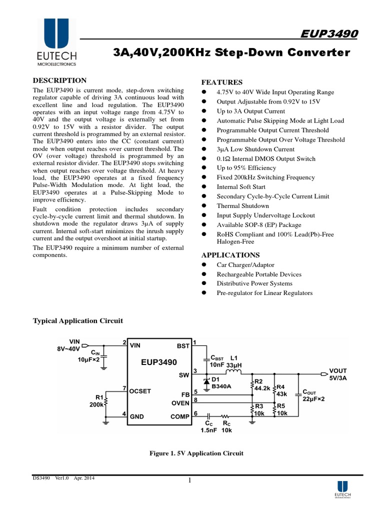 High-Efficiency 3A Step-Down Converter with Wide Input Range of 4.75V ...