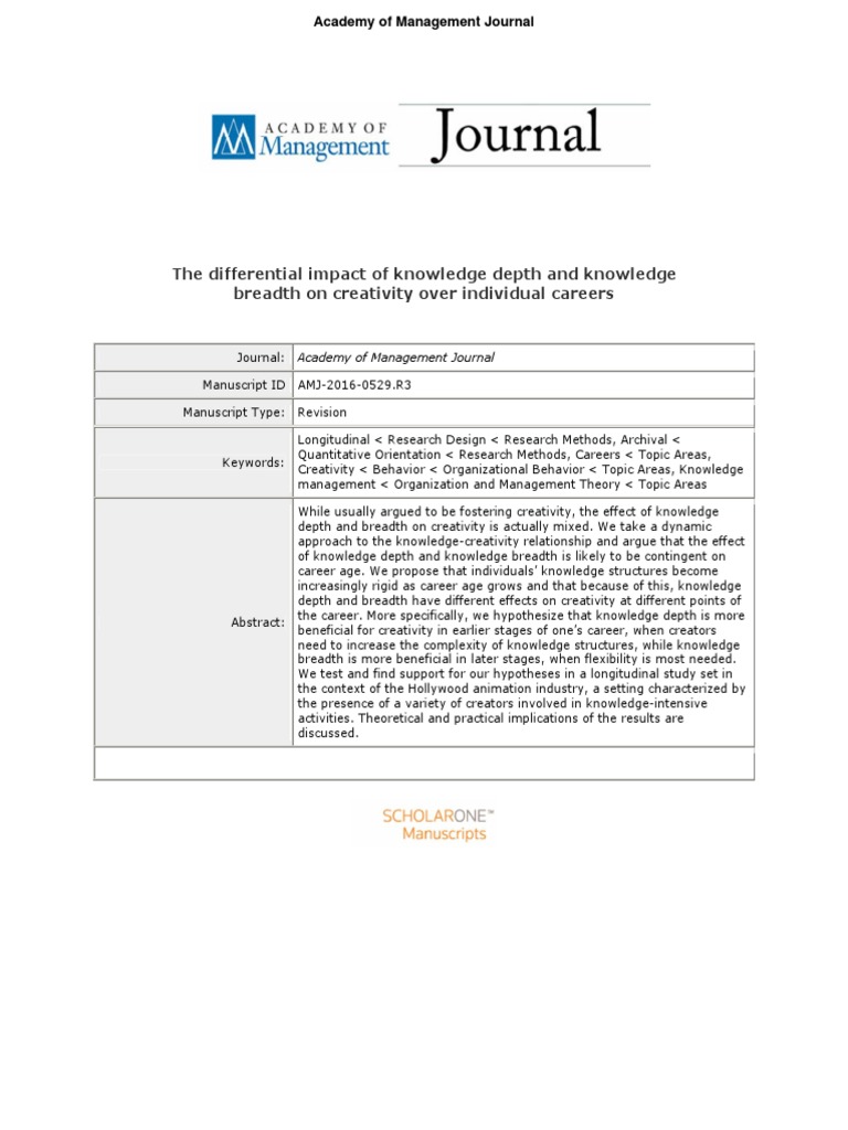 Knowledge Depth and Breadth | PDF