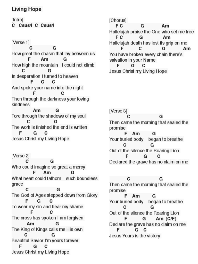 Worship Chords Charted Pdf Song Structure Grace In Christianity