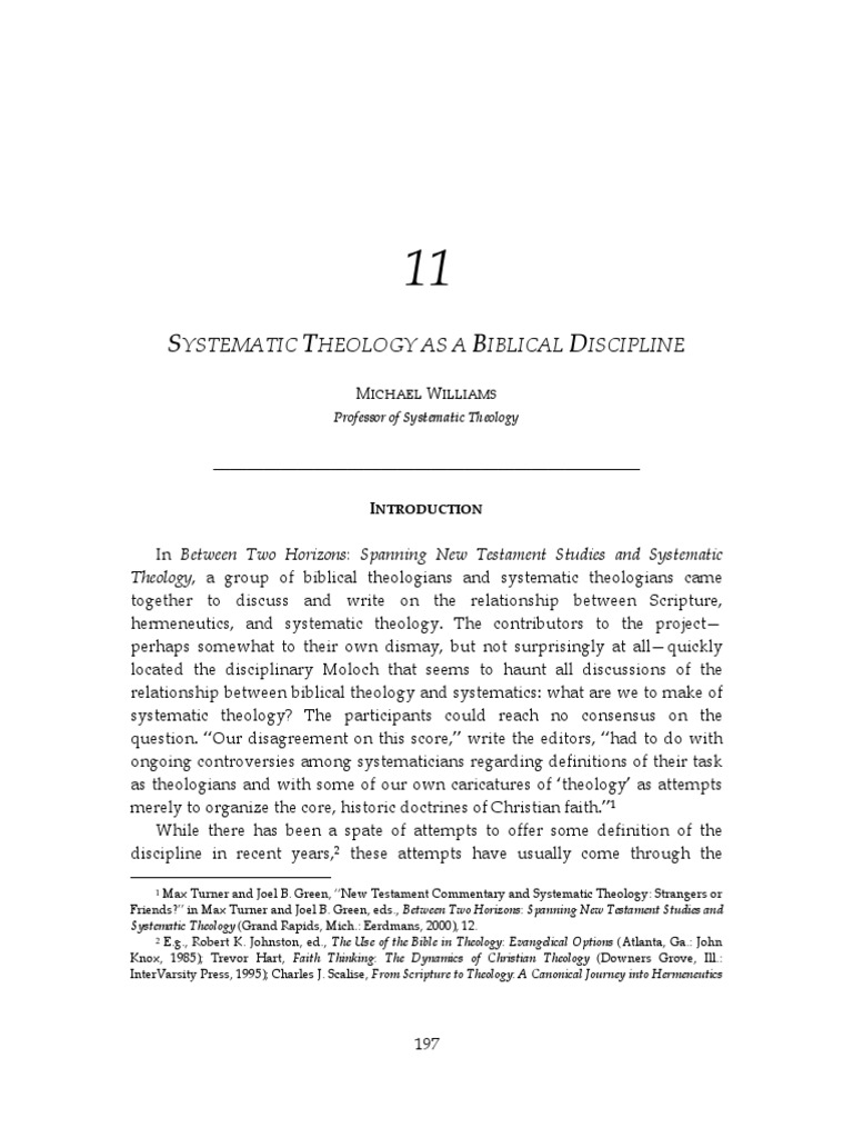 S T B D Ystematic Heology As A Iblical Iscipline PDF Theology