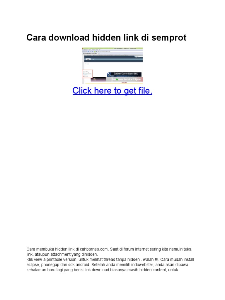 Cara Download Hidden Link Di Semprot: Click Here To Get File | PDF | Android (Operating System ...
