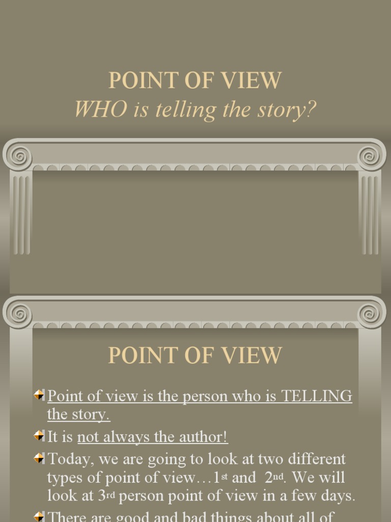 Point of View: WHO Is Telling The Story? | PDF | Narration