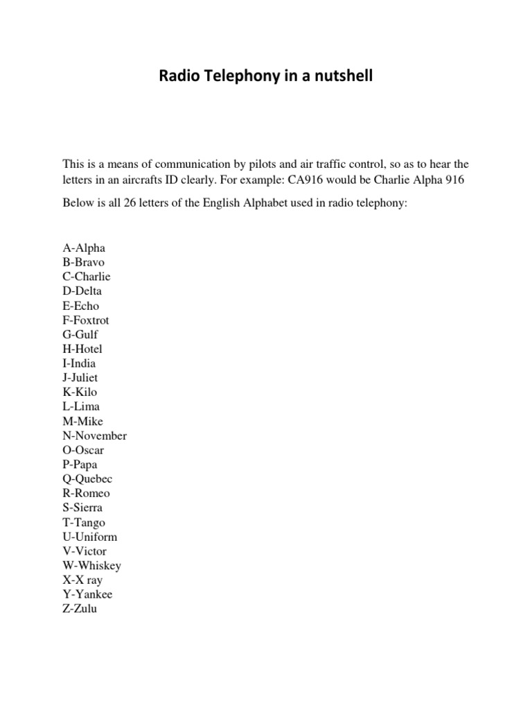 Radio Telephony in A Nutshell | PDF