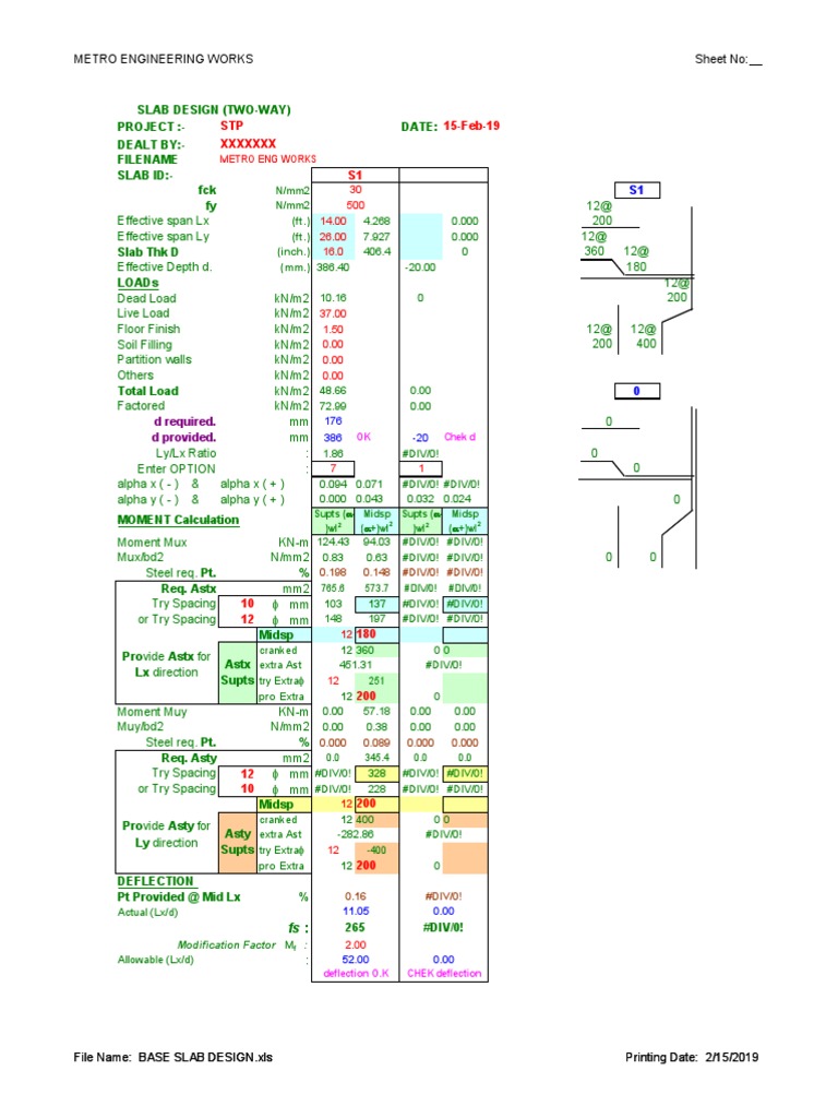 STP XXXXXXX 15-Feb-19: Metro Engineering Works Sheet No | PDF | Civil Engineering | Structural ...