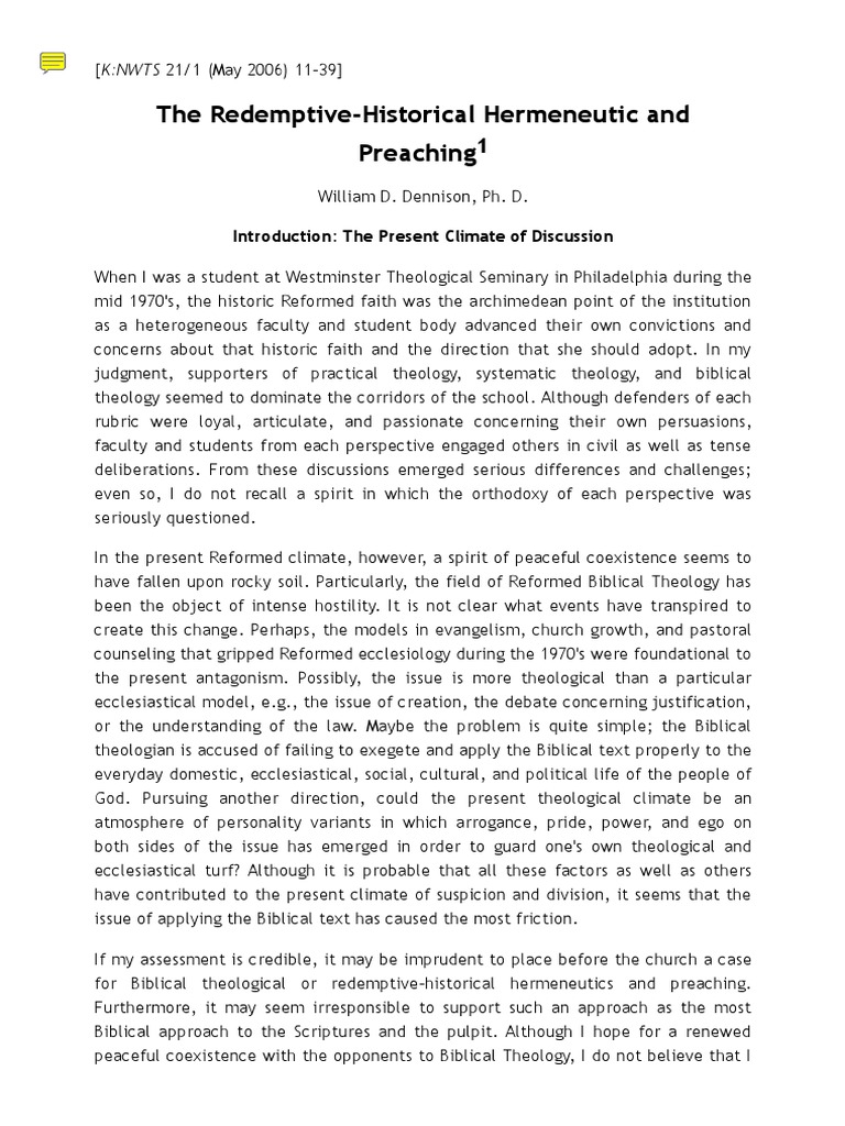 The Redemptive-Historical Hermeneutic and Preaching | PDF ...