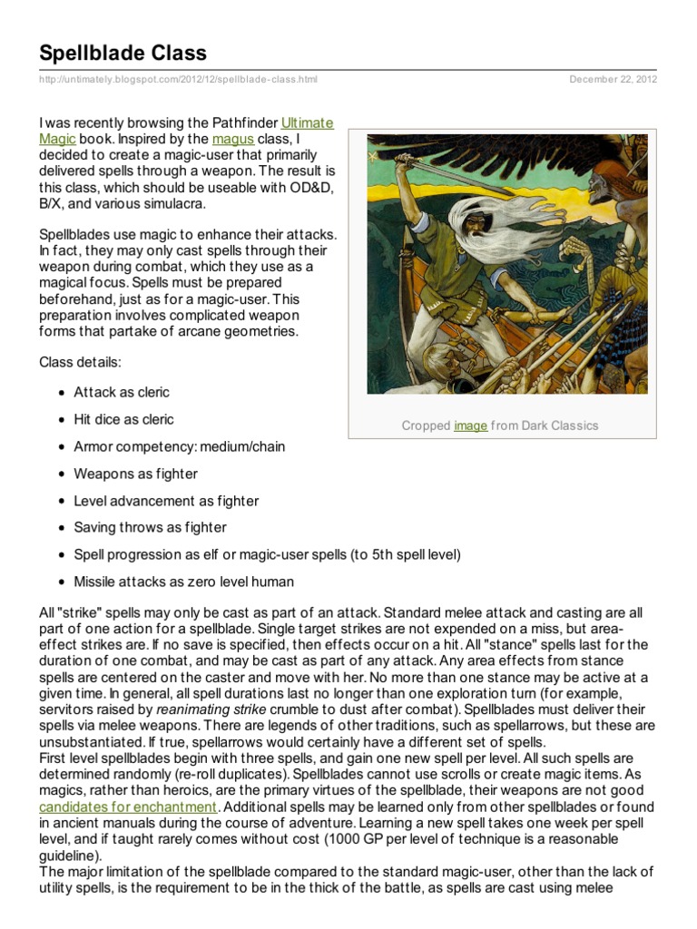 Spellblade Class: Ultimate Magic Magus | PDF | Leisure