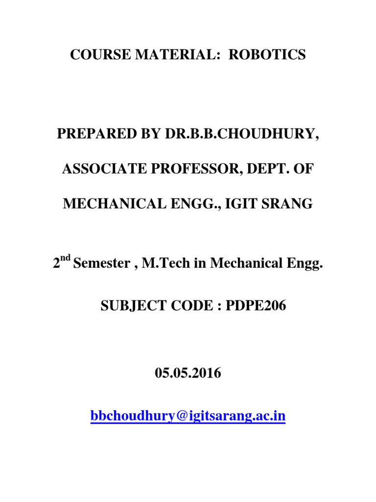 Robotics Note M | PDF | Control Theory | Cartesian Coordinate System