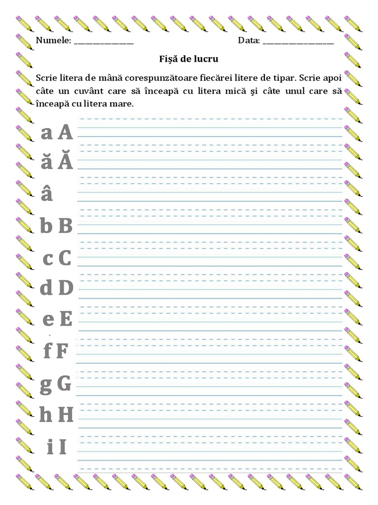 Alfabetul - Litere de Mana Si de Tipar