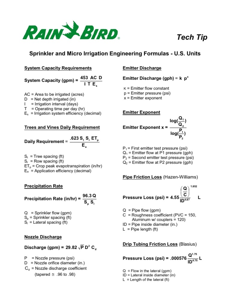Micro Irrigation System Requirements | PDF
