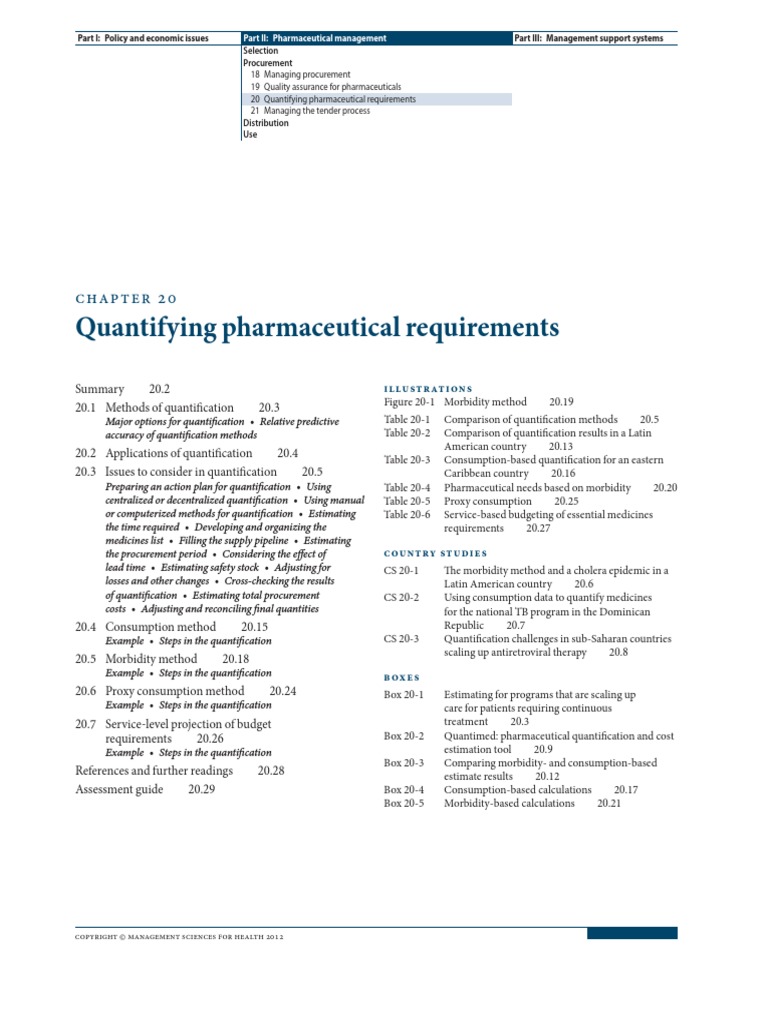 Quantifying Pharmaceutical Requirement - MDS ED 3 | PDF | Forecasting ...