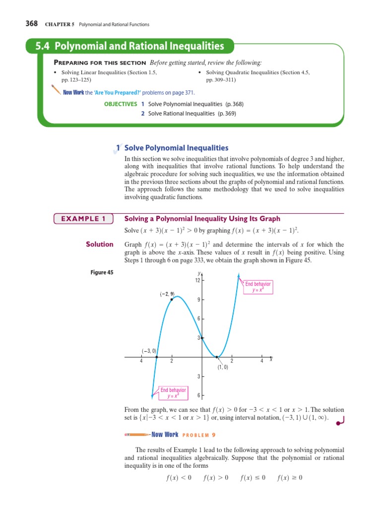 Solving Polynomial and Rational Inequalities Through Graphing and ...