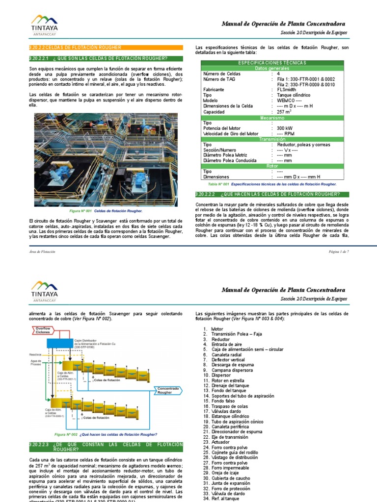 Celdas de Flotacion Rougher | PDF | Cobre | Ingeniería mecánica