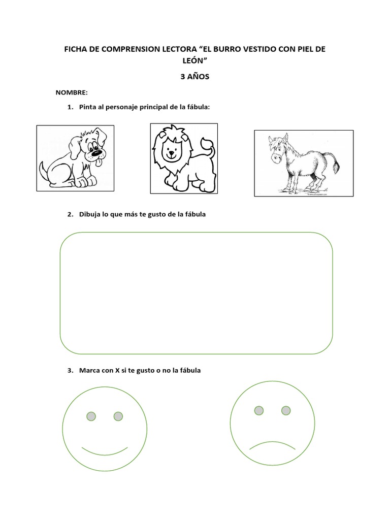 Ficha de Comprension Lectora | PDF