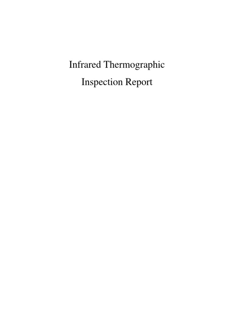 Infrared Thermographic Inspection Report | PDF | Technology & Engineering
