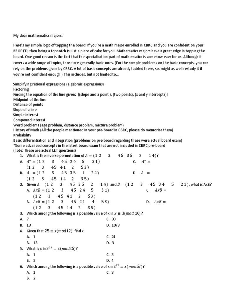 For Math Majors | PDF | Mathematical Concepts | Teaching Mathematics