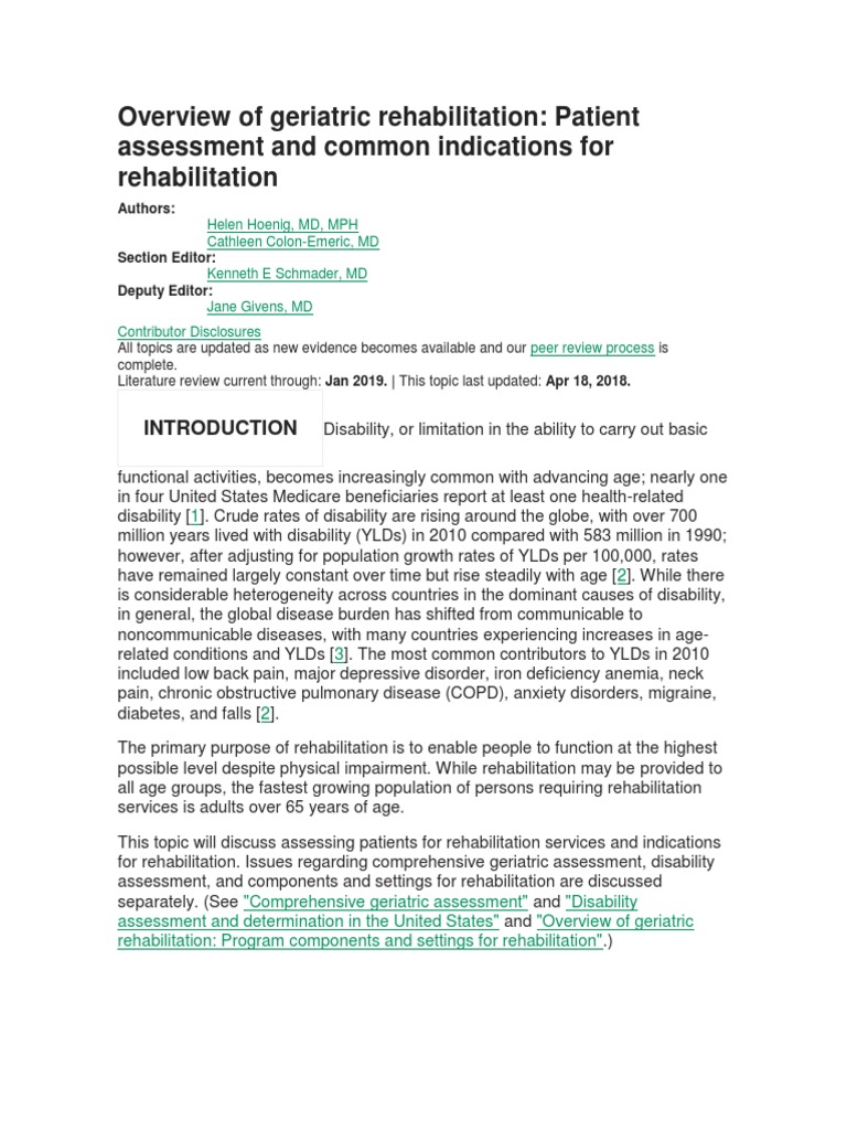 Rehabilitacion Geriatrica | PDF | Physical Therapy | Health Care