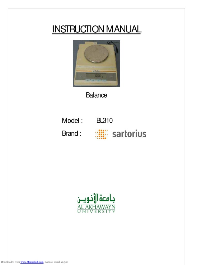 bl310 Manual | PDF | Weight | Calibration