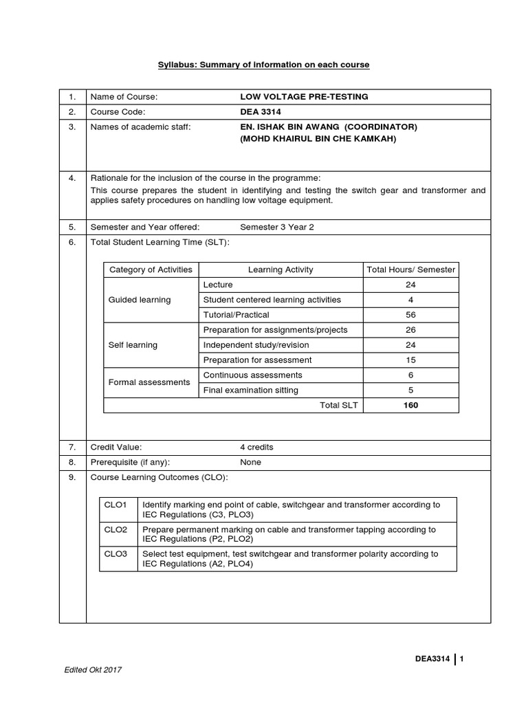 Dea 3314 | PDF | Lecture | Test (Assessment)