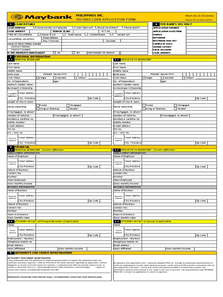 Mortgage Application Form | Download Free PDF | Mortgage Loan | Loans