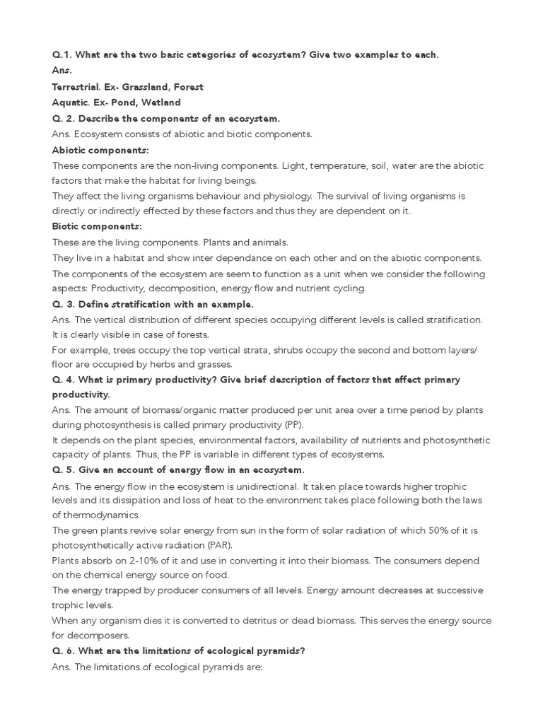 Ecosystem Mcq 2 3 Pdf Food Web Ecosystem