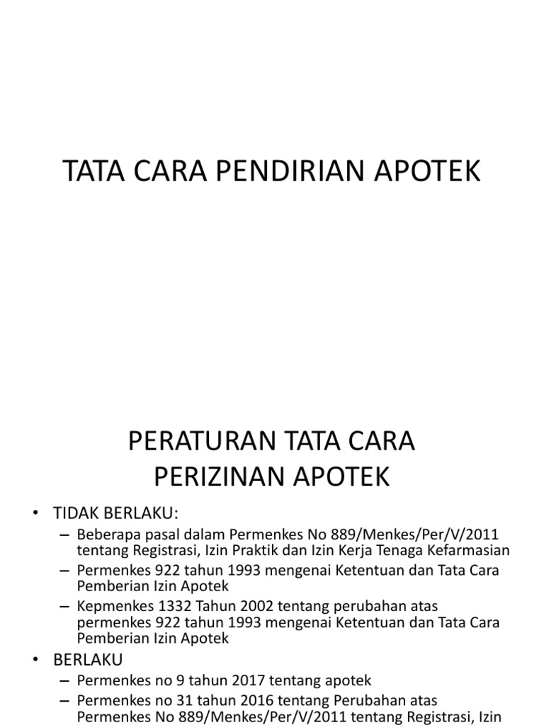 Tata Cara Pendirian Apotek Pdf