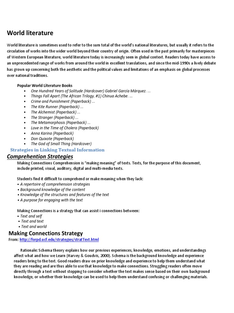 World Literature English | PDF | Pronoun | Verb